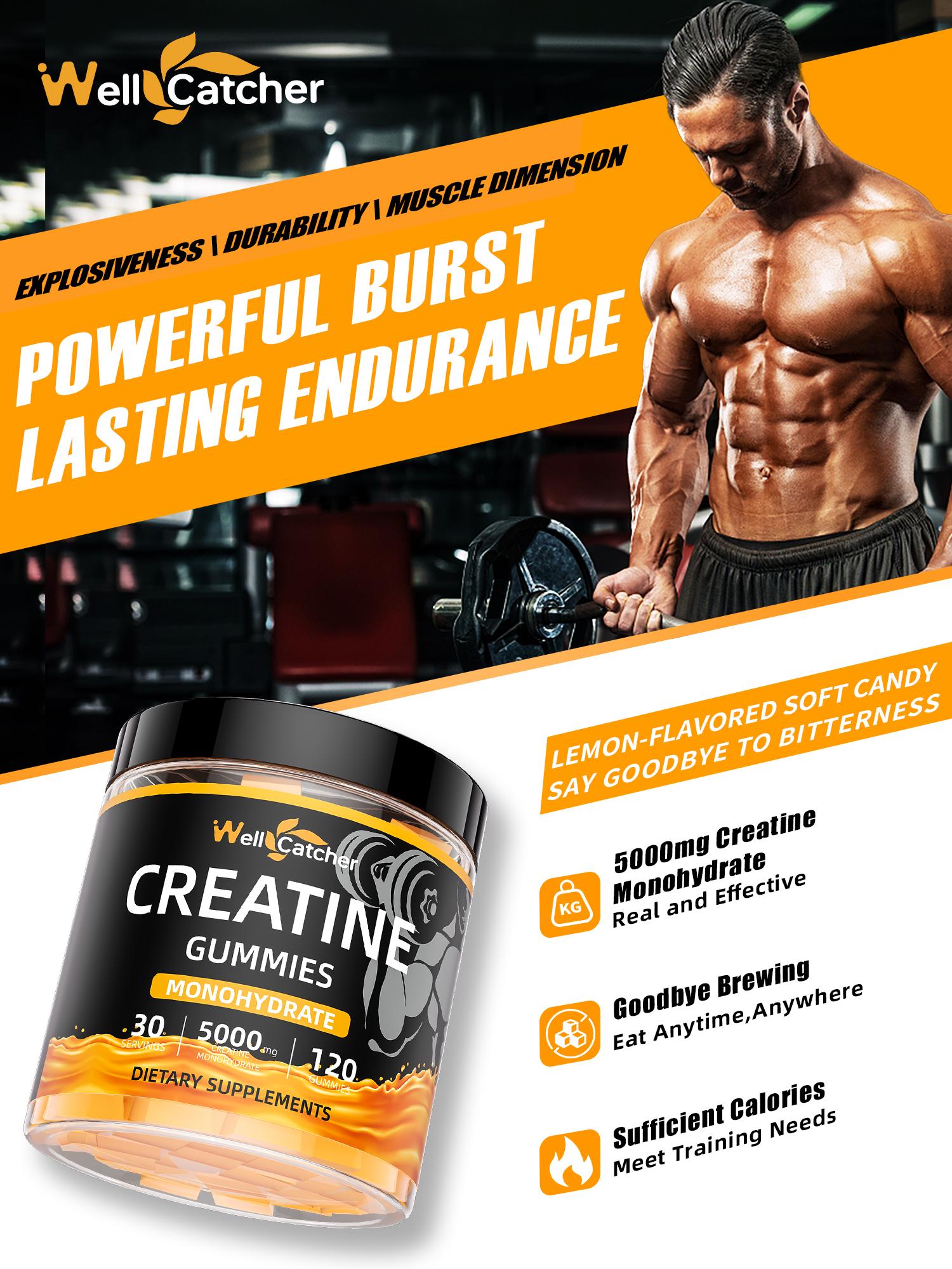 Wellcatcher Creatine Monohydrate Workout Supplement gummiesFor muscle ...