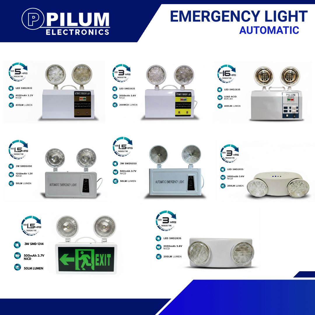 PILUM Rechargeable LED Emergency Light Twin Head 3W 10W 5x2W ...