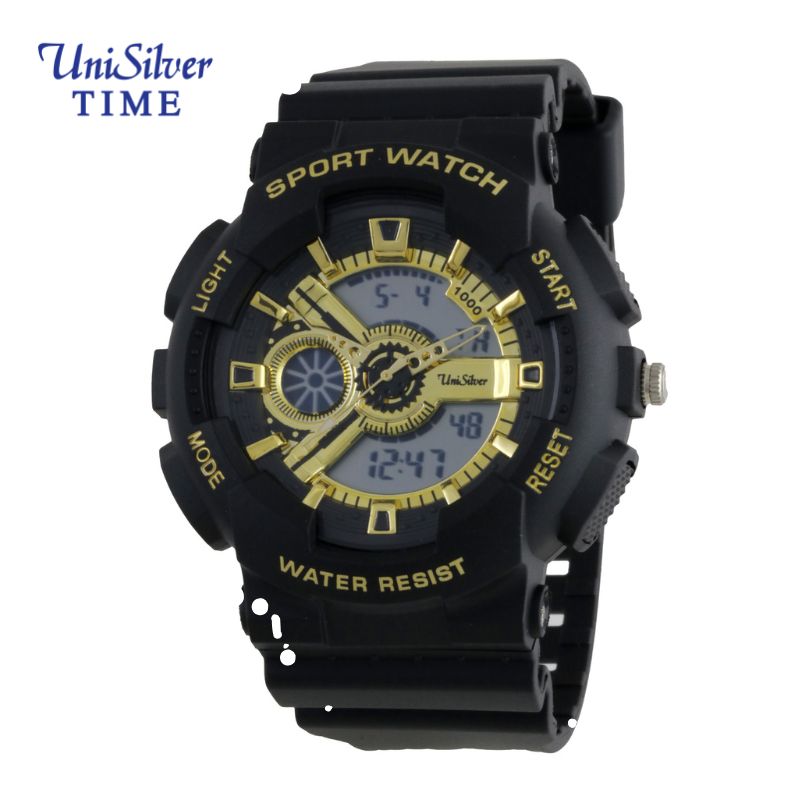 UniSilver TIME Men's Digital Analog Black Rubber Watch KW4129-1002 ...