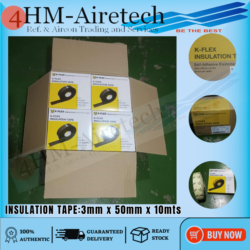 FOURHM INSULATION TAPE KFLEX per BOX/24 ROLLS 3mm x 50mm x 10mts FOR ...