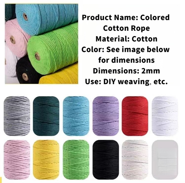 2mm yarn tiny cord Cotton Macrame Cord Rope Handmade DIY Trim Wall ...
