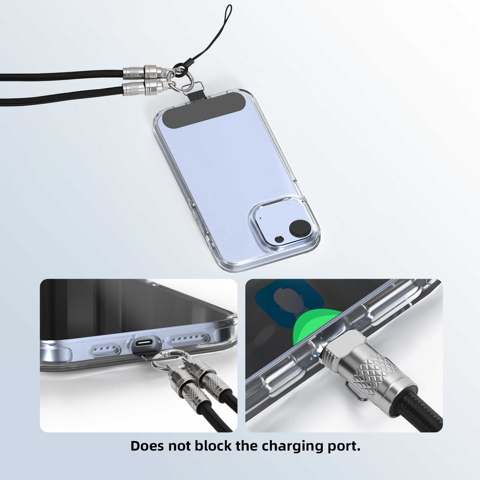 GOOJODOQ 2-in-1 65W Fast Charging Data Cable Lanyard For Fan Mobile ...