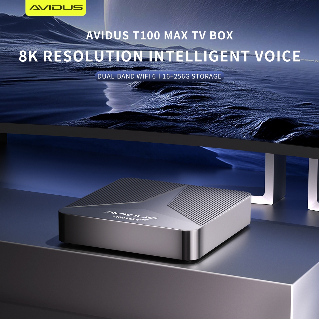 【New upgraded chip】 8K HD T100 Max Smart TV Box 16+256GB Dual WiFi 2.4G ...