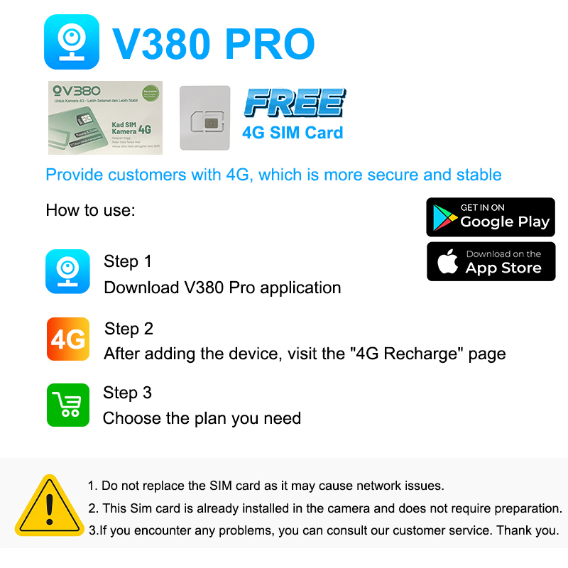 V380 Three Screen CCTV Solar Outdoor IP66 Waterproof VTS30 Wireless 4G ...