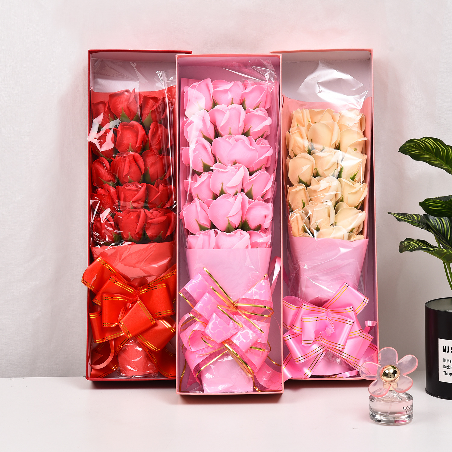 11/33/51PCS Soap Flower Rose Roses Gift Box Birthday Gift For Mother ...