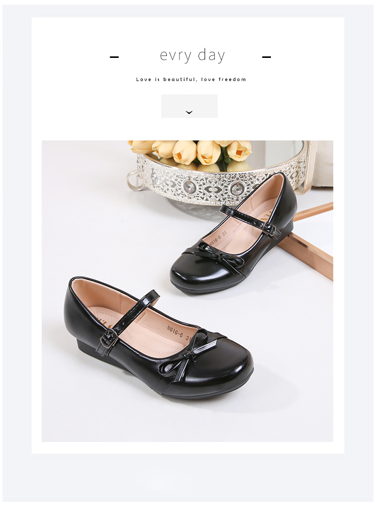 Black shoes for school girls, Comfortable and Breathable for Kids 616-6 ...