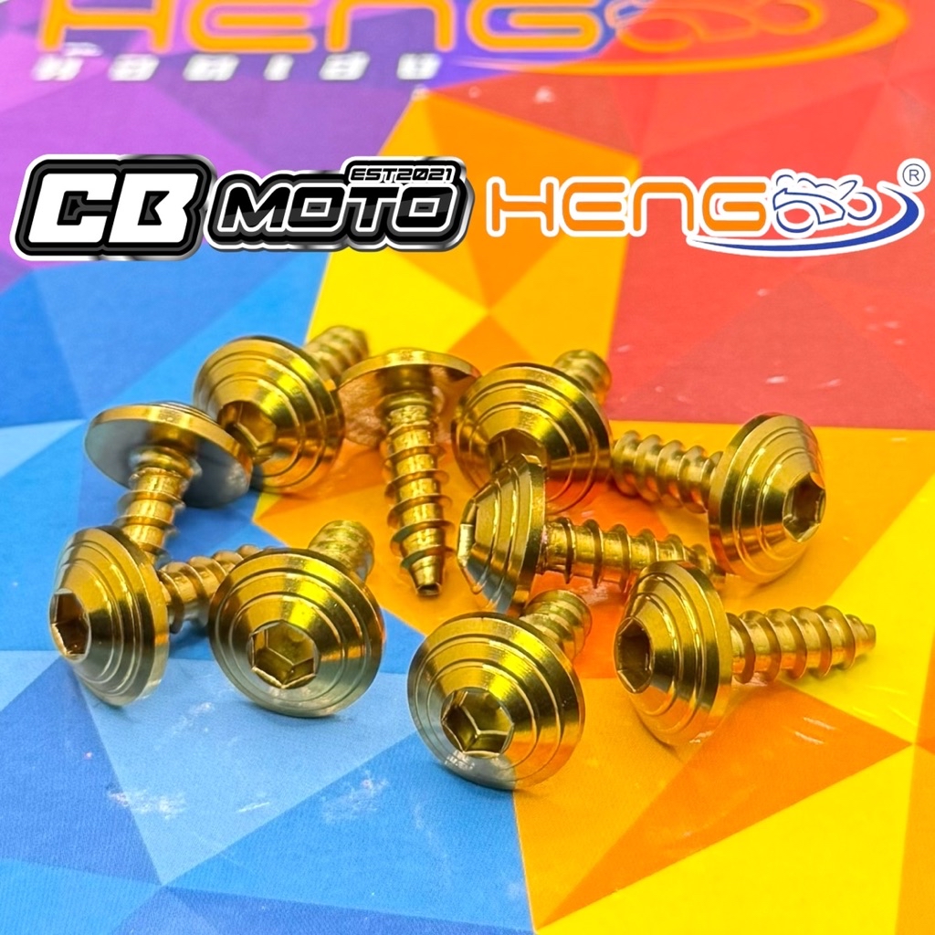 HENG / SC SIAM FAIRINGS BOLTS FOR AEROX V1 & V2 (10PCS) CNC TITANIUM ...