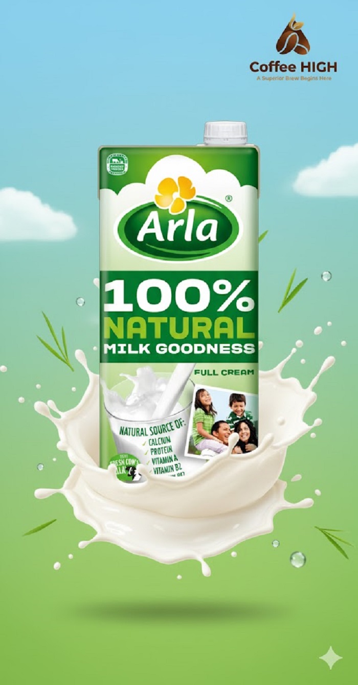 Arla Natural Milk Goodness Full Cream 1L - Pure Taste of Nature, Rich ...