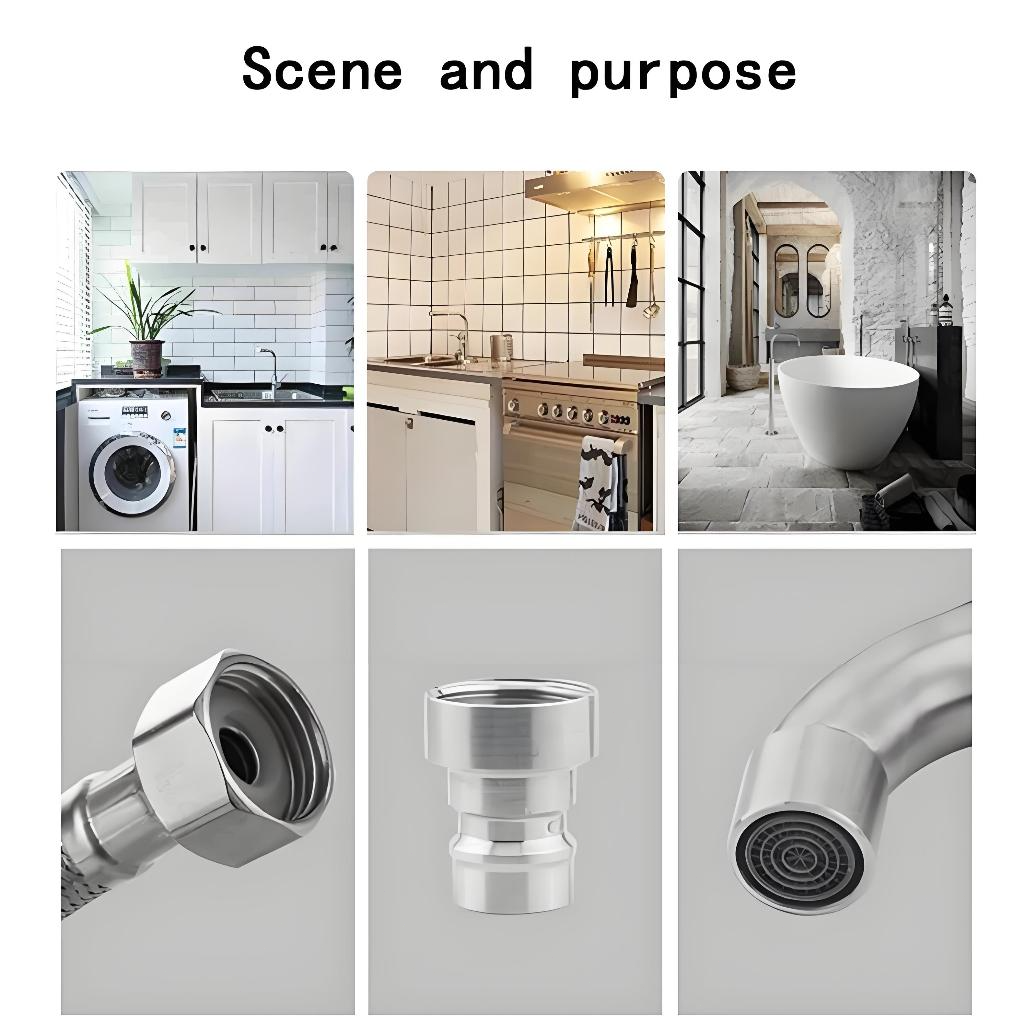 304 stainless steel 2 way faucet valvet bibcock faucet 2 in1 out head ...