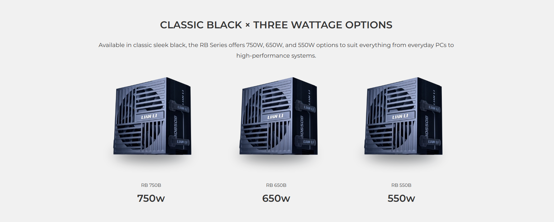 LIAN LI Bronze ATX3.1 Black 550W PSU with 16 pin cable | Shopee Philippines