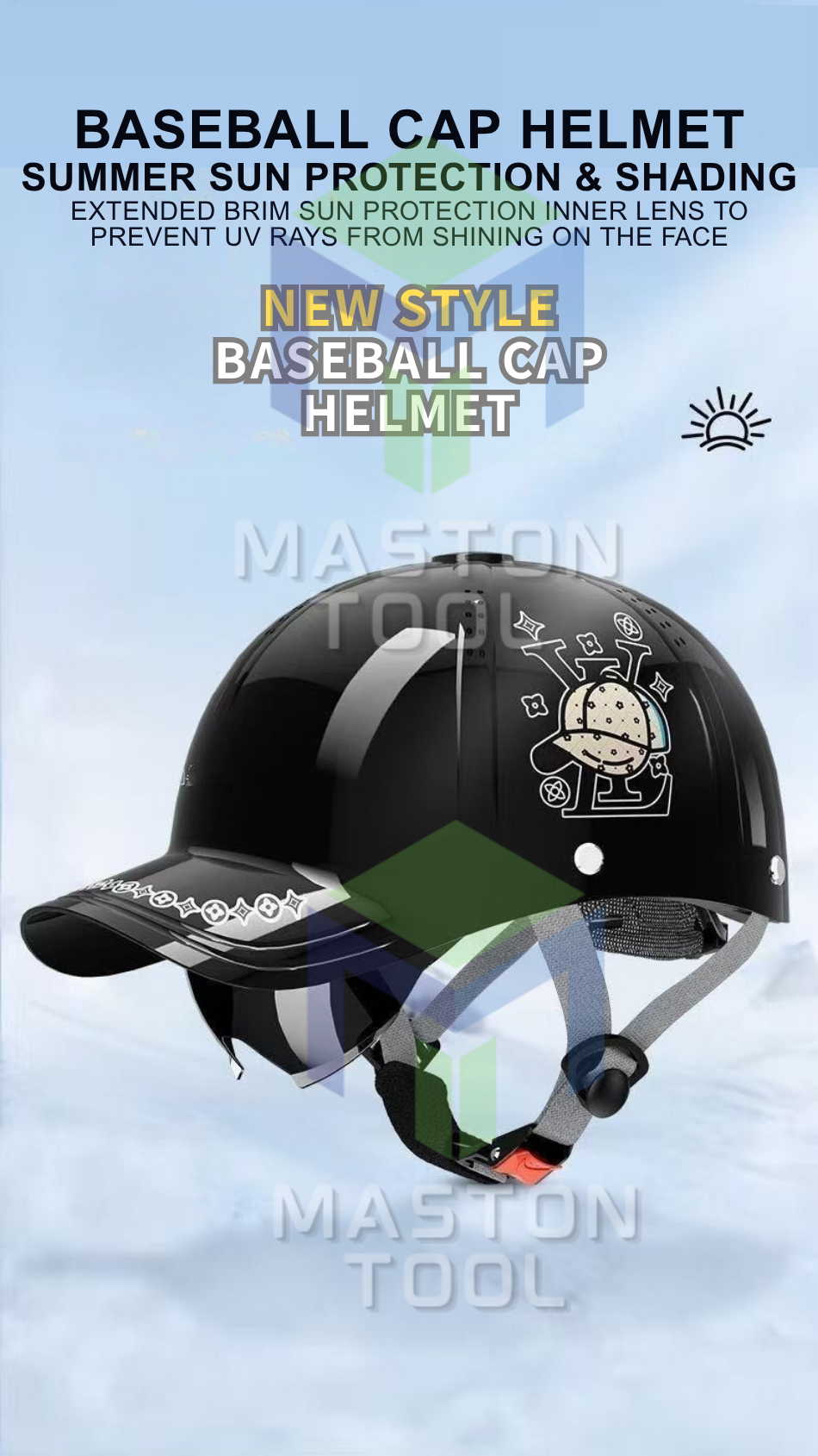 unisex lightweight half face helmet summer motorcycle helmet with peak ...