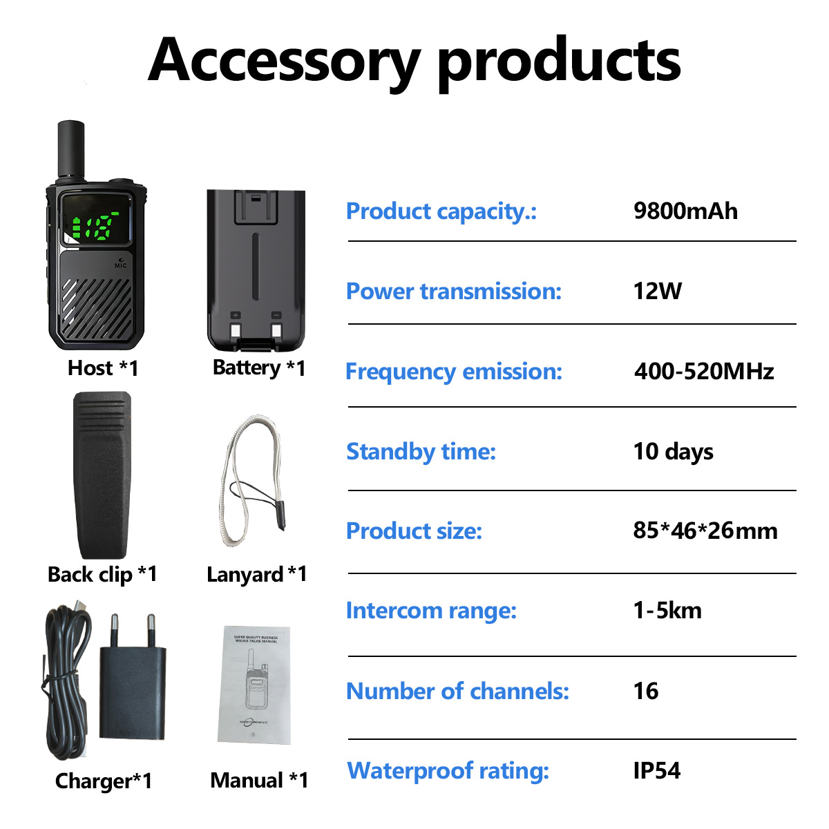 NIKCOM M8 Walkie Talkie Two Way Radio Long Range 5KM UHF Pair With Any ...