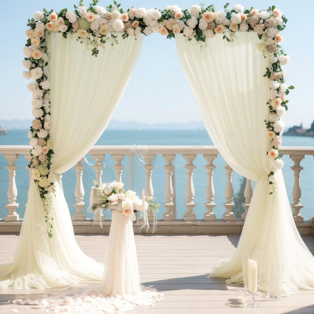 Multicolour Tulle Curtain Backdrop Decoration For Wedding Festival ...