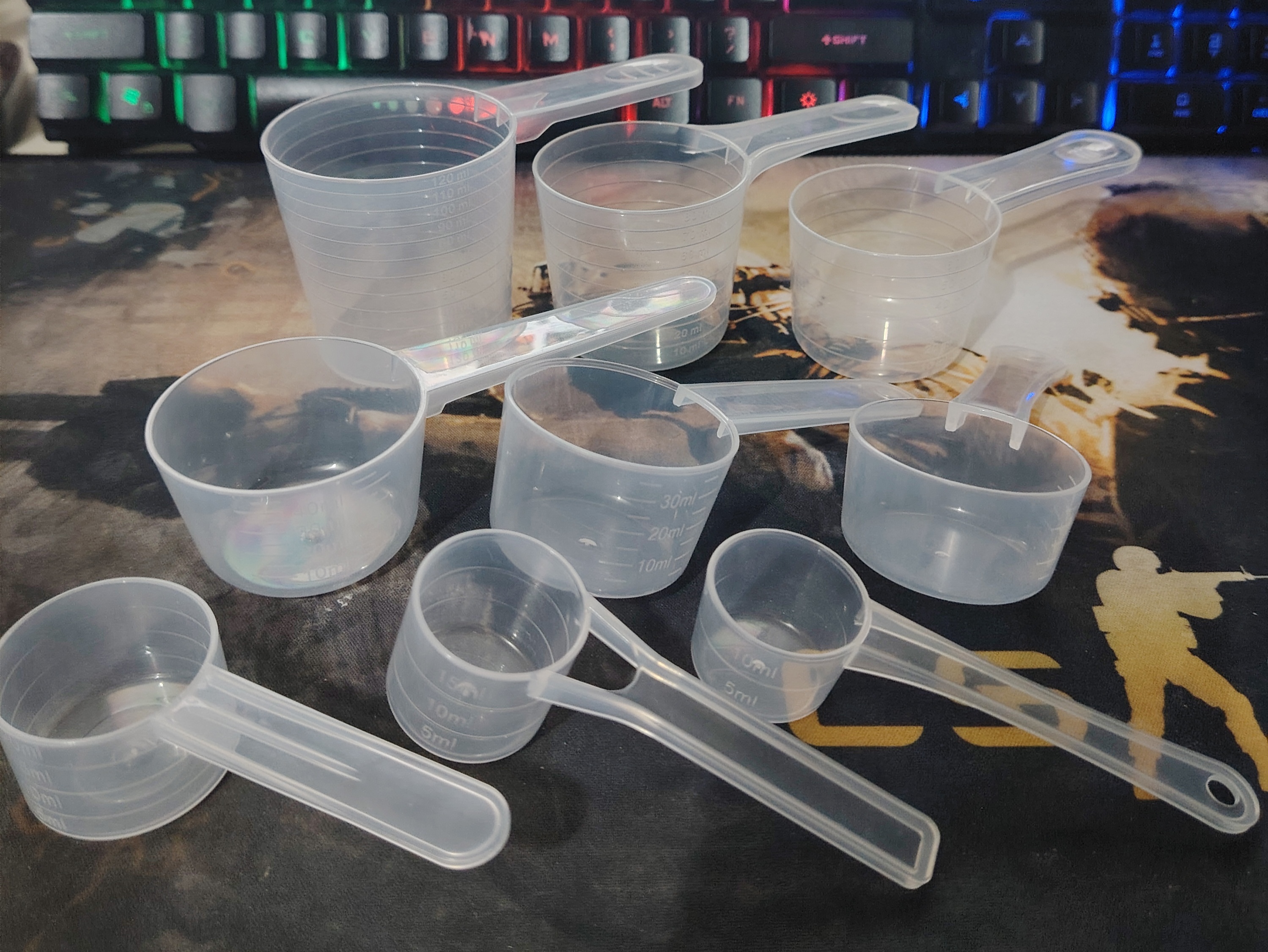 TRANSPARENT MEASURING SCOOPER 10ML, 15ML, 20ML, 25ML. 30ML, 40ML, 50ML ...