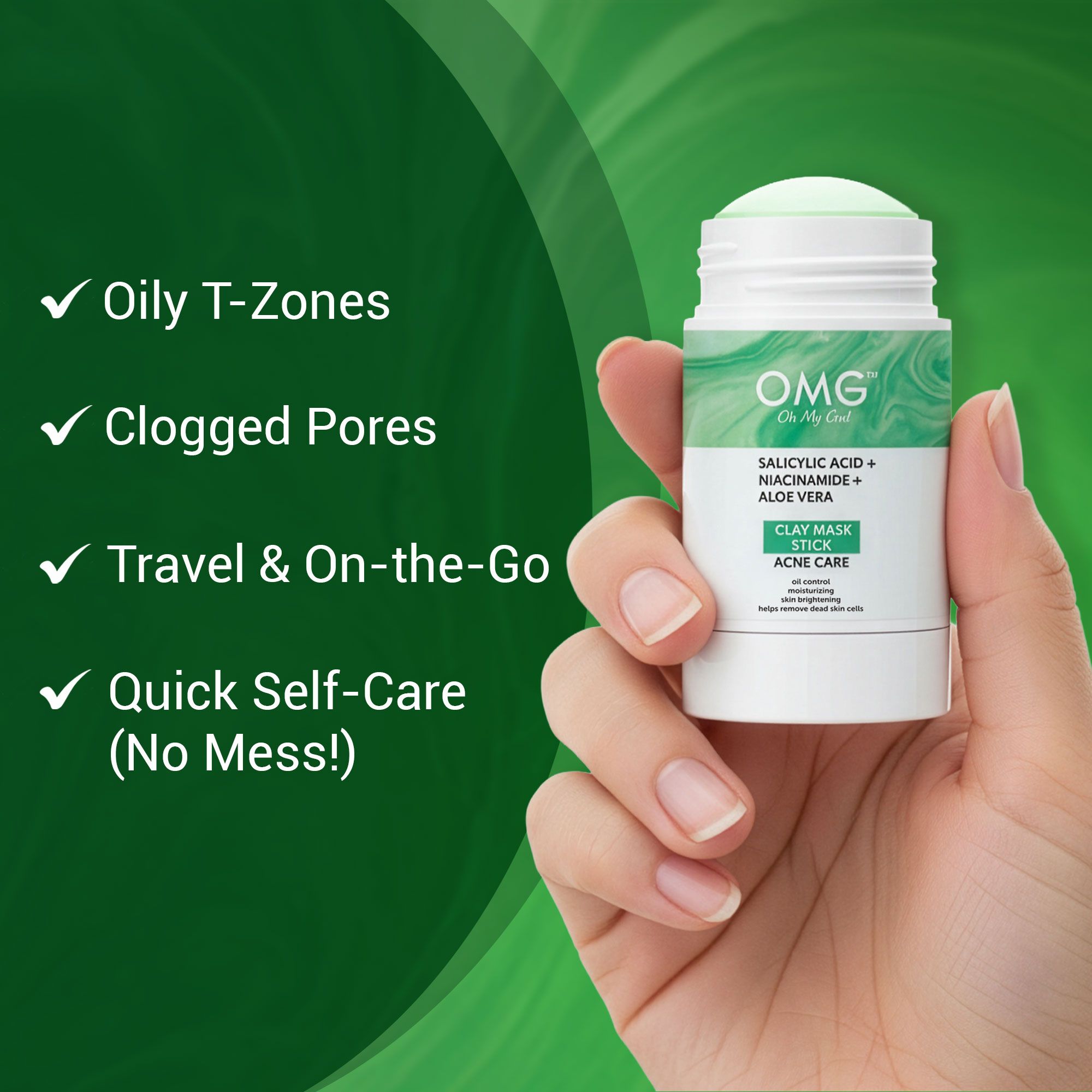 OMG Oh My Girl Salicylic Acid + Niacinamide + Aloe Vera Clay Mask Stick ...