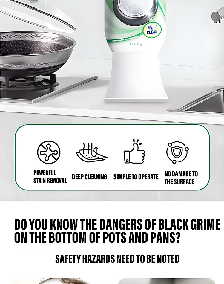 Pot Bottom Cleaner 200g Removes Burn Marks Grease & Stubborn Stains ...