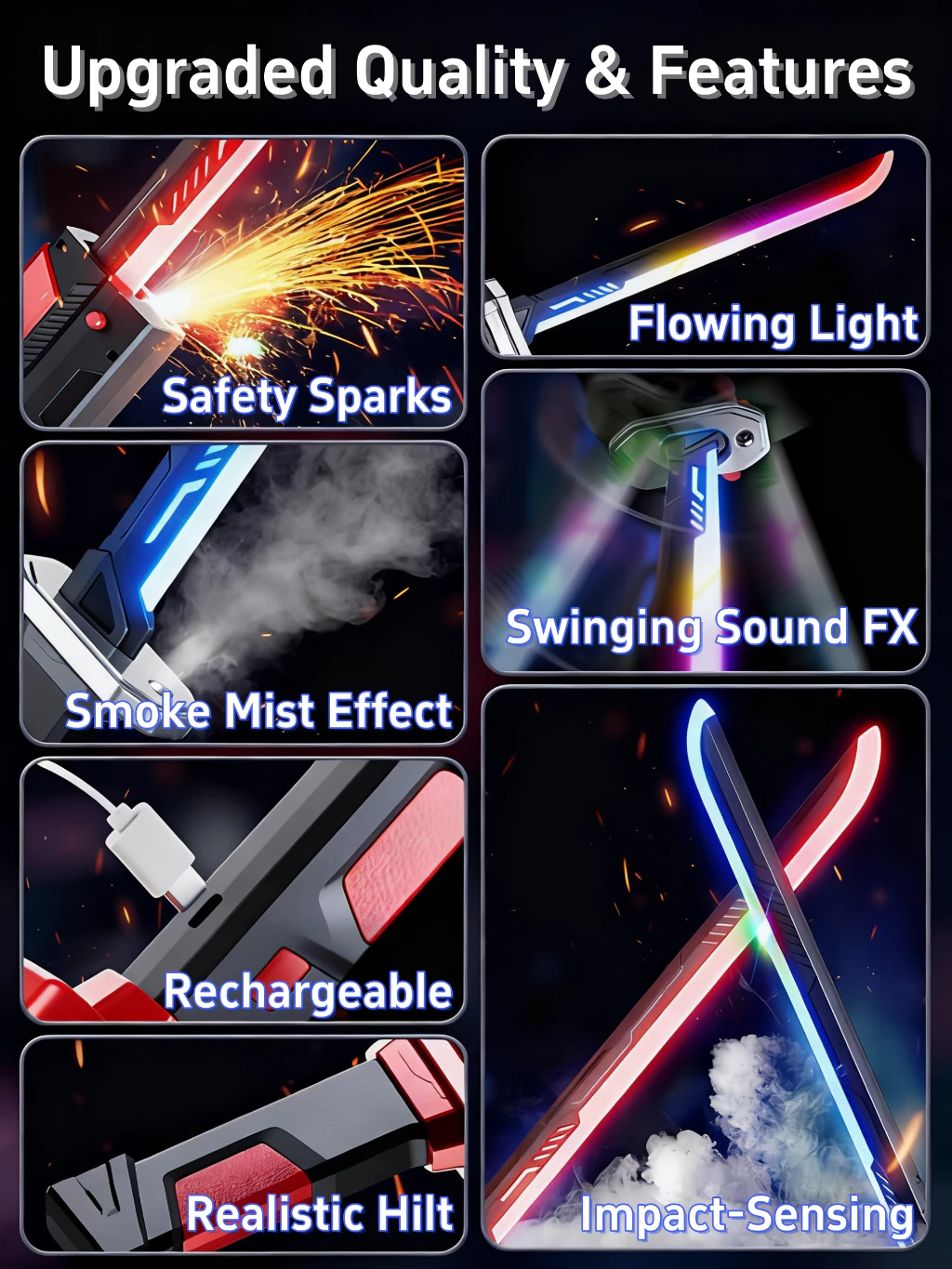 Multi-Color Led Lightsaber - Cosplay Demon Slayer Sword Light Sword ...