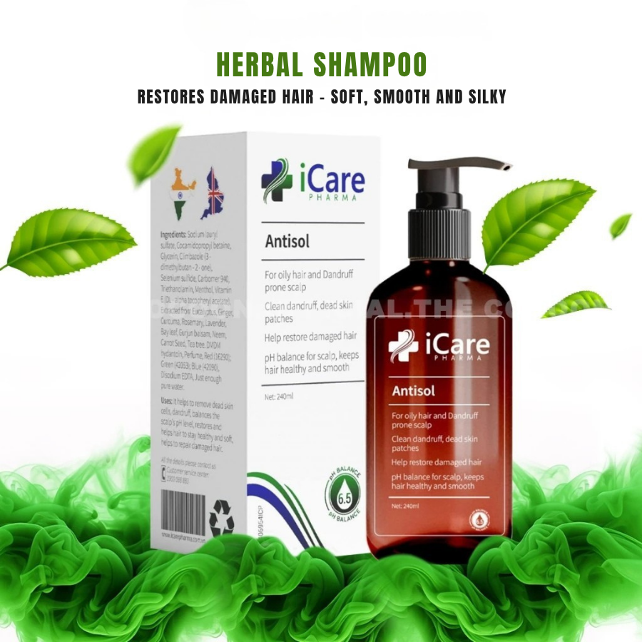 iCare Antisol Shampoo 240ml – Effective Anti-Dandruff Care with Natural ...
