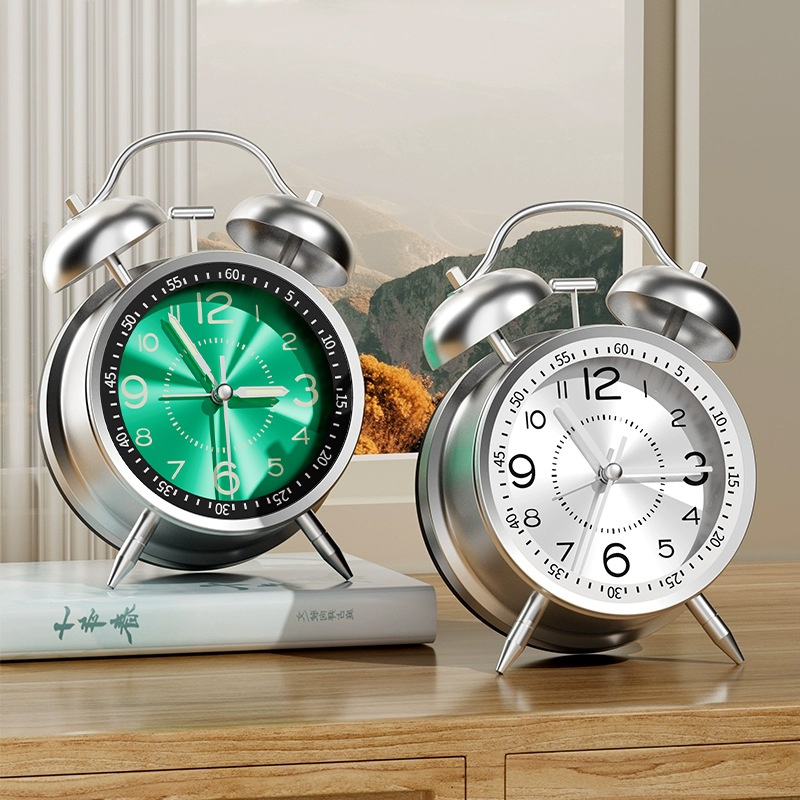 Vintage Metal Twin Bell Alarm Clock - Multi Color Dials Retro Style ...