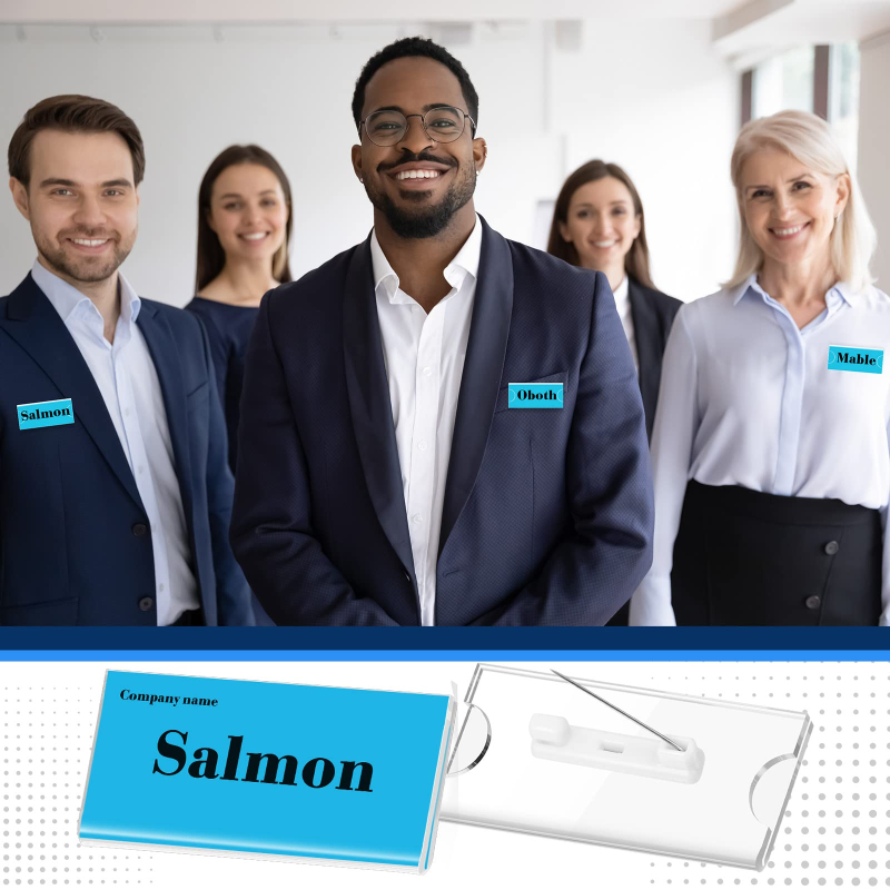 10Pcs Magnetic Acrylic Name Badge Holder 70x30mm for Office Conference ...