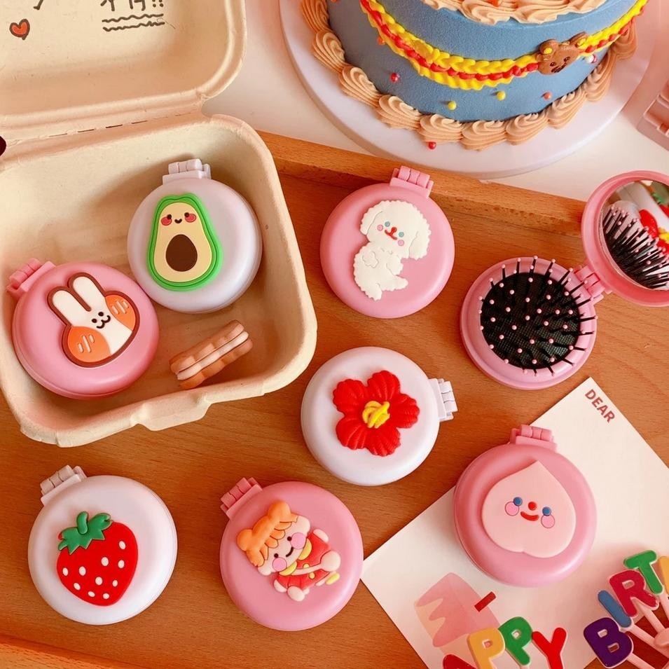 CCZH Cartoon Folding Comb Airbag Massage Hair Brush with Mirror Anti ...