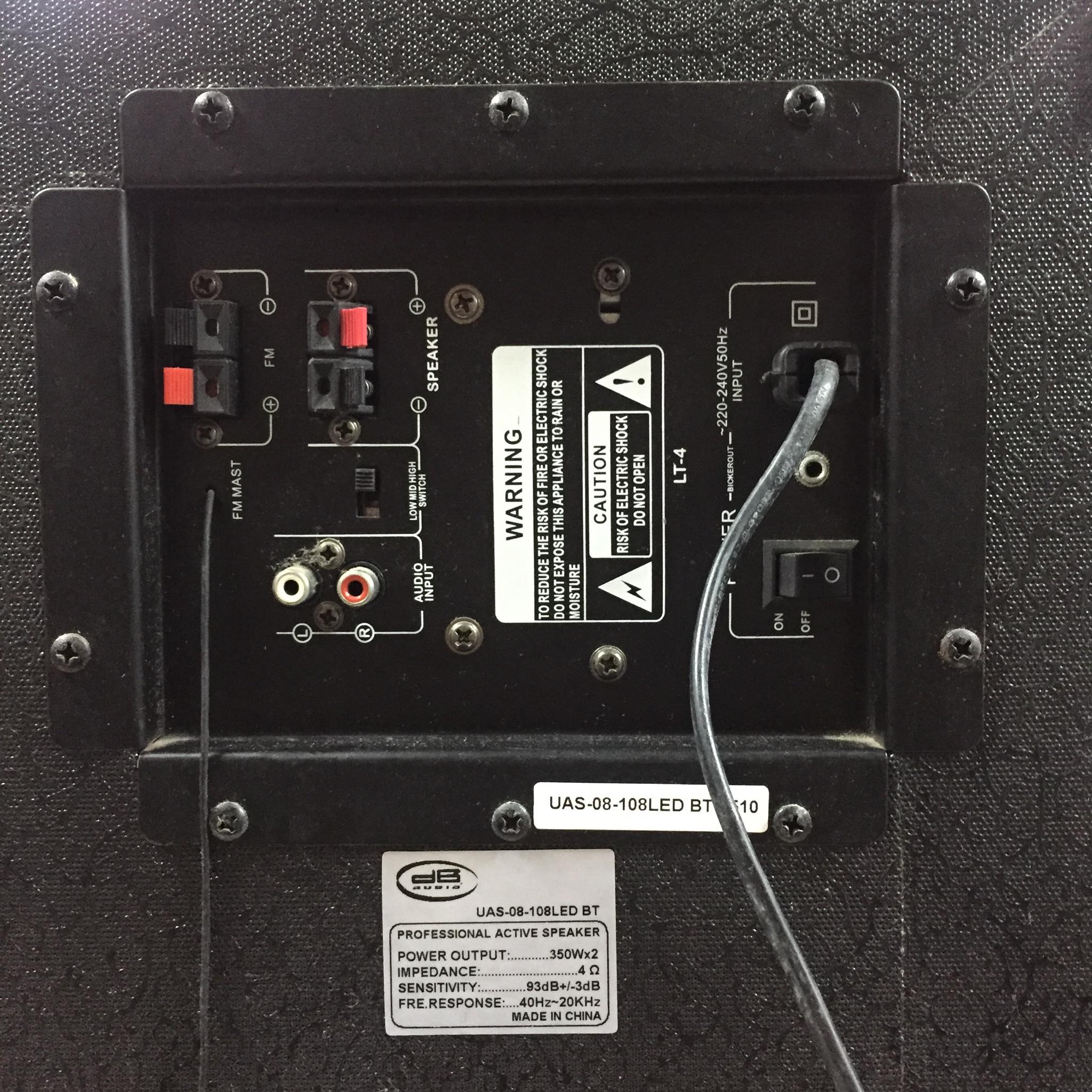 Dbaudio UAS-108 LED BT 350W x2 Proffesional Loud Speaker With LED Disco ...