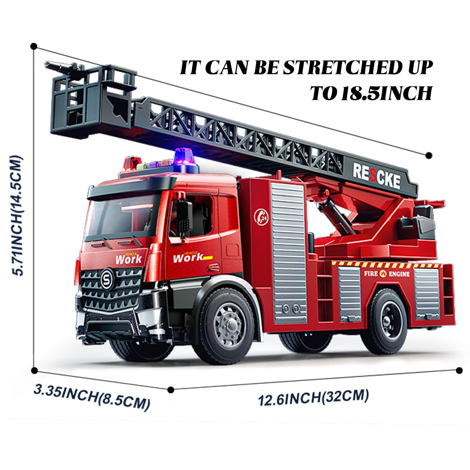 Alloy Toy big fire truck with water Spray for kids car toys boys army ...
