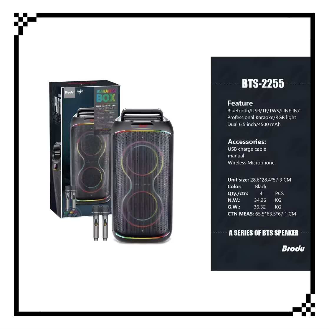 BRODU BTS-2255 iKaraoke Bluetooth Speaker | Shopee Philippines