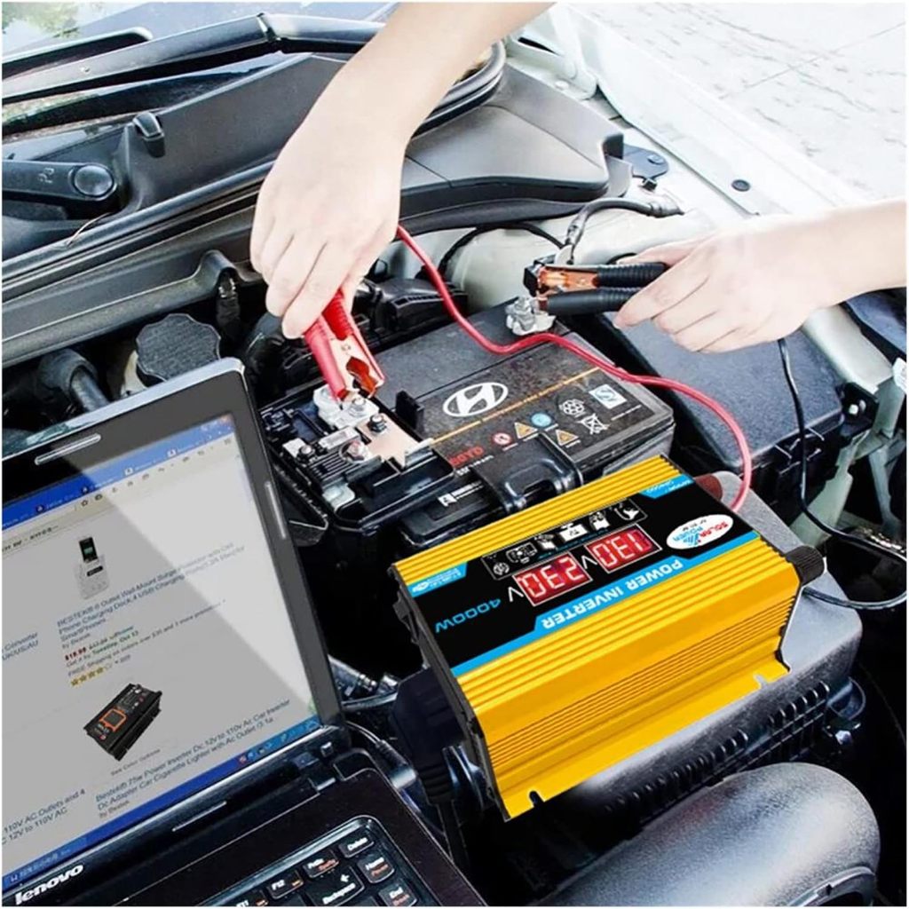 4000W Car Power Inverter DC 12V to AC 110V 220V Auto Dual USB LED ...