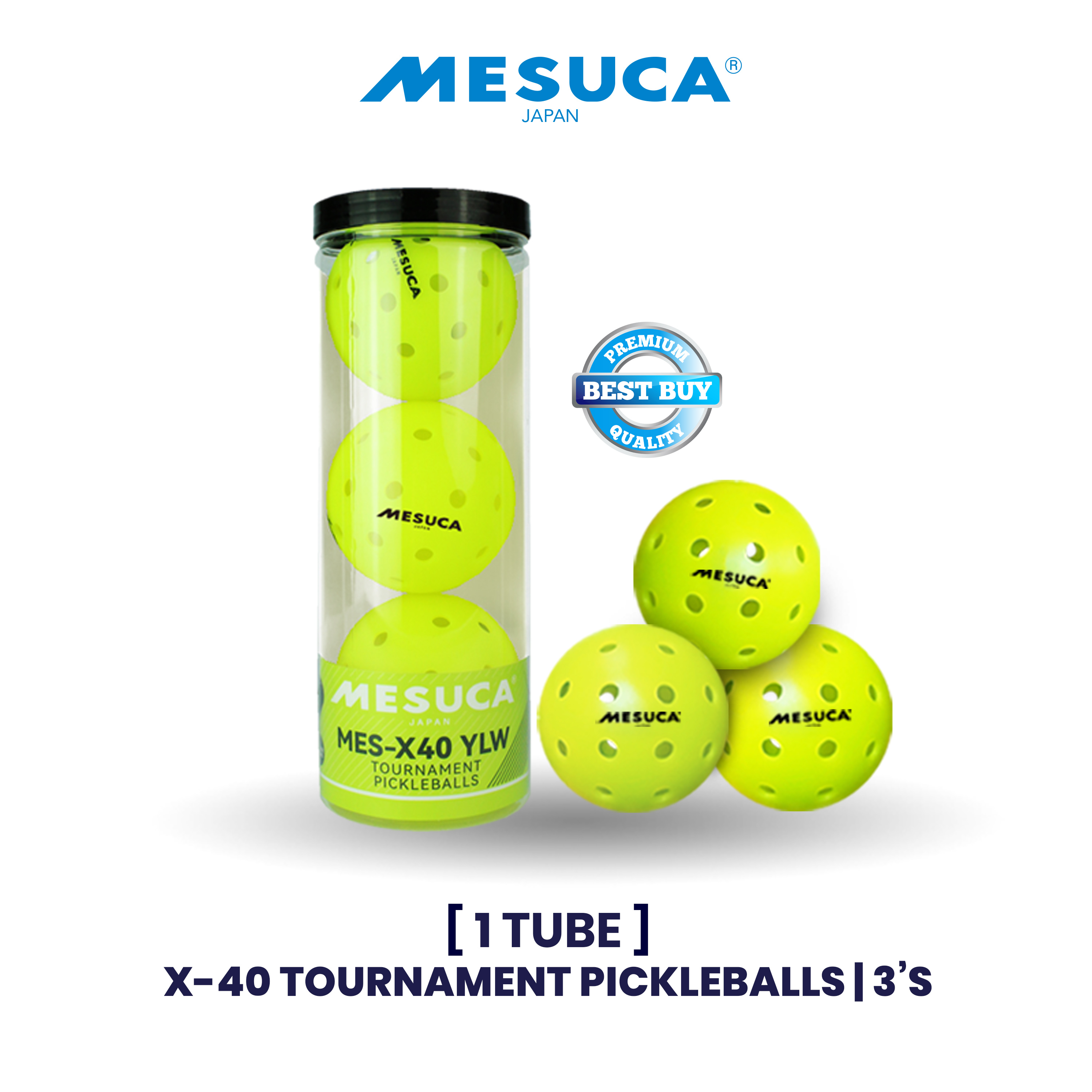 Mesuca Japan Sports | X40 Pickleball Tournament Balls 3's | Ultra ...