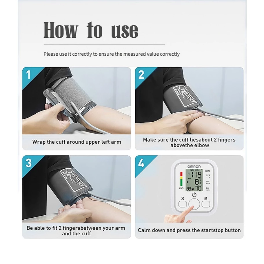 Blood Pressure Monitor Medical Grade Rechargeable Voice blood Pressure ...