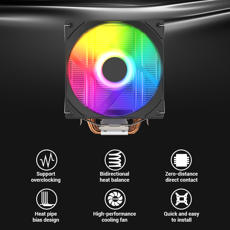 Esgaming ES400 TDP 140W 4 Copper RGB Processor Heatsink RGB CPU Air ...