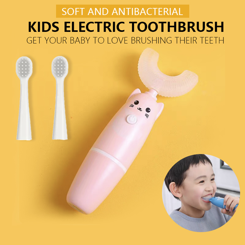 360° U Sonic Toothbrush Kids U-Shaped Electric Toothbrush Silicone ...