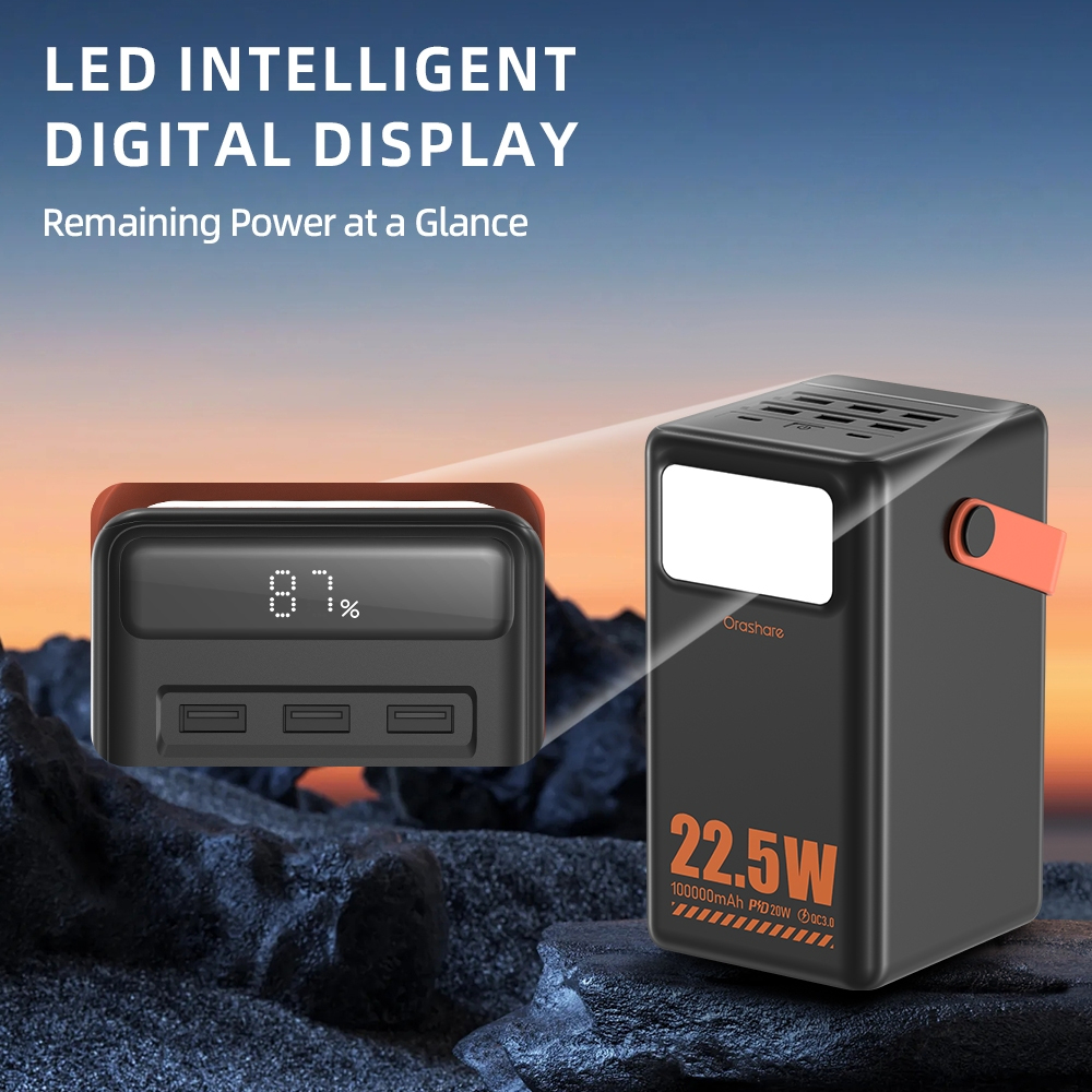 Orashare OL100Pro Powerbank 100000mAh Ultra-Large Capacity Power Bank ...