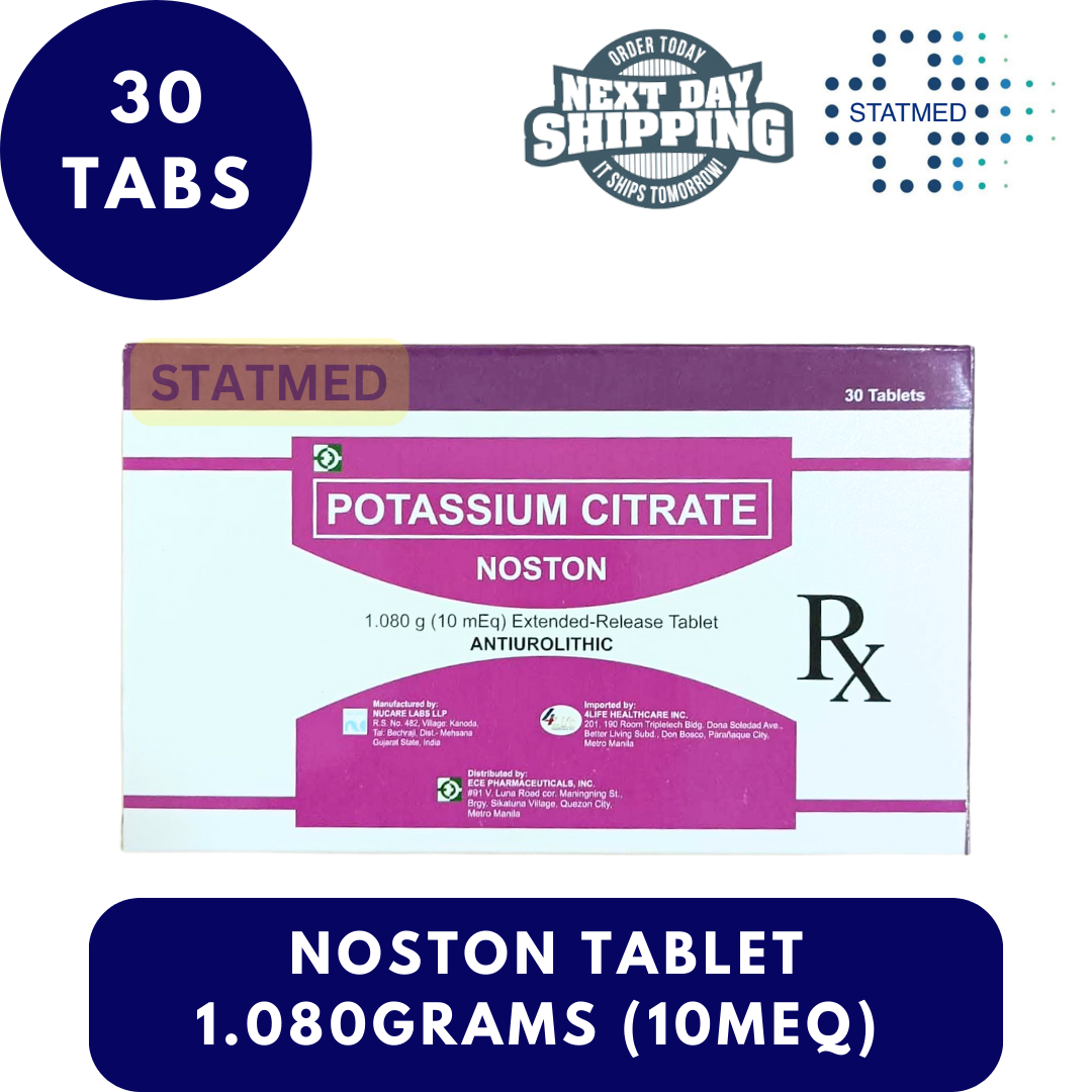 Noston 1.080g (10 mEq) Tablet Potassium Citrate - 10 & 30 Tabs | Shopee ...