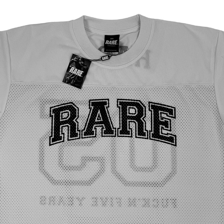 RARE BLOCK FONT LOGO MESH SHIRT IN BLACK, WHITE, RED, BLUE AND BEIGE ...