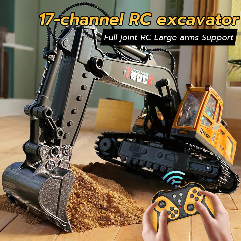 Remote Control Alloy Excavator 17 Channel Rechargeable Bulldozer ...