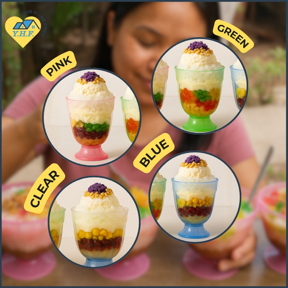 YHF Set of 6 Plastic Halo Halo Cups | Sago Gulaman & Smoothie Glasses ...