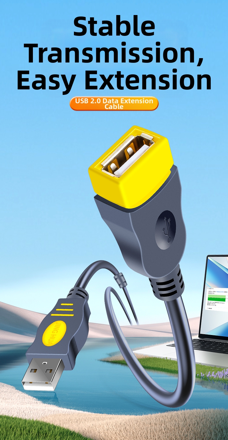 JH-LINK USB 2.0 Extension Cable Super Speed Extender Data Sync for PC ...