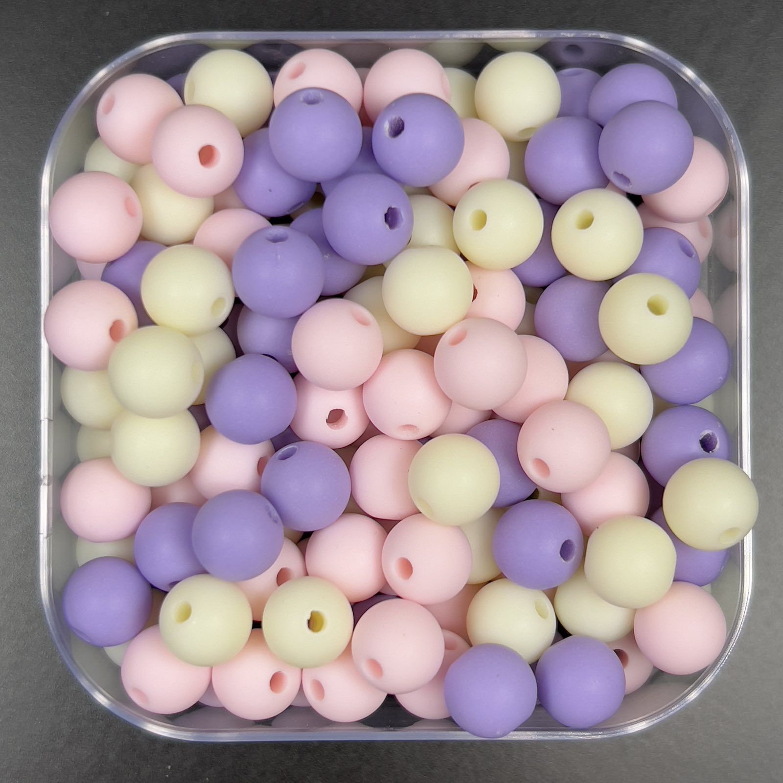 50 Pcs Smooth Round Bead 8mm Black Mix Bubble Gum DIY Beads Art and ...