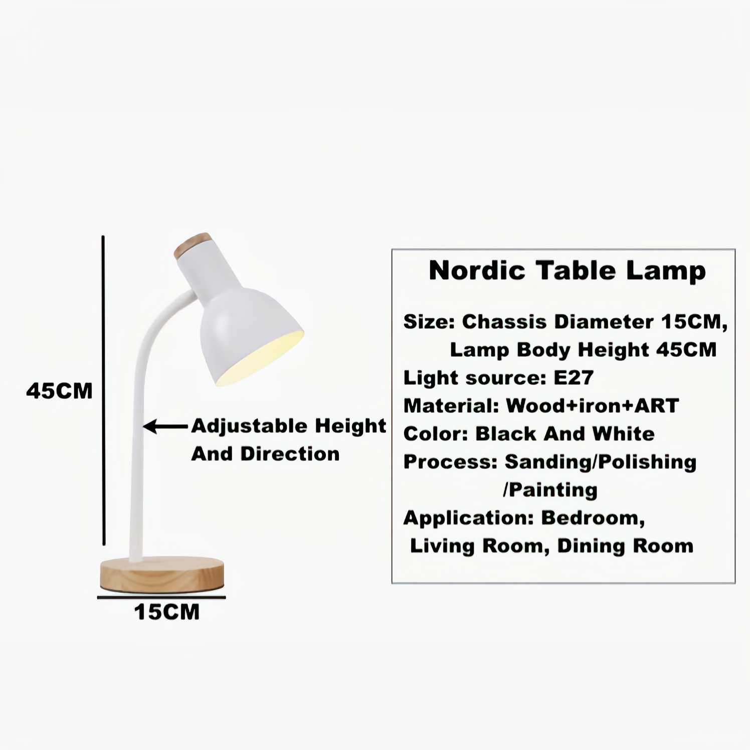 LED Table Lamp Lamp Shade Bedroom Bedside Lamp Learning Desk Lamp Living Room Lampshade Study ...