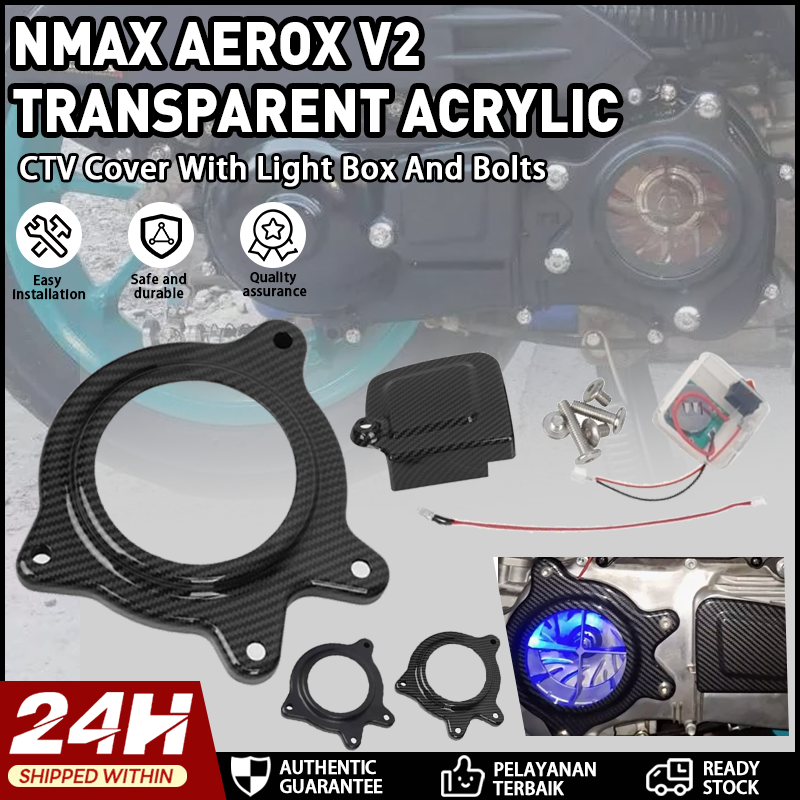 Motorcycle CVT Cover Nmax Aerox v2 6D Transparent Acrylic With Light ...