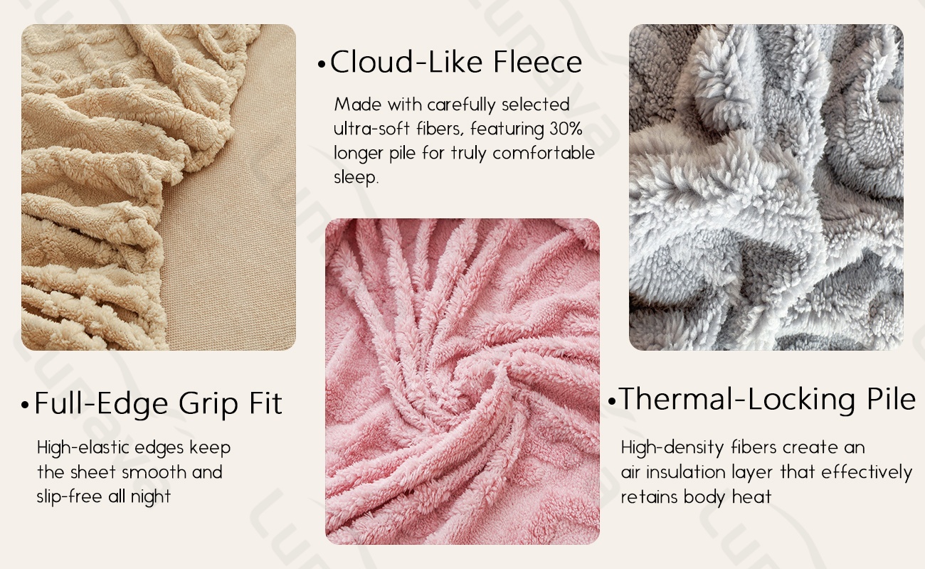 LUNAVA Velvet Bedsheet Machine Washable Dust Resistant Fully Wrapped ...