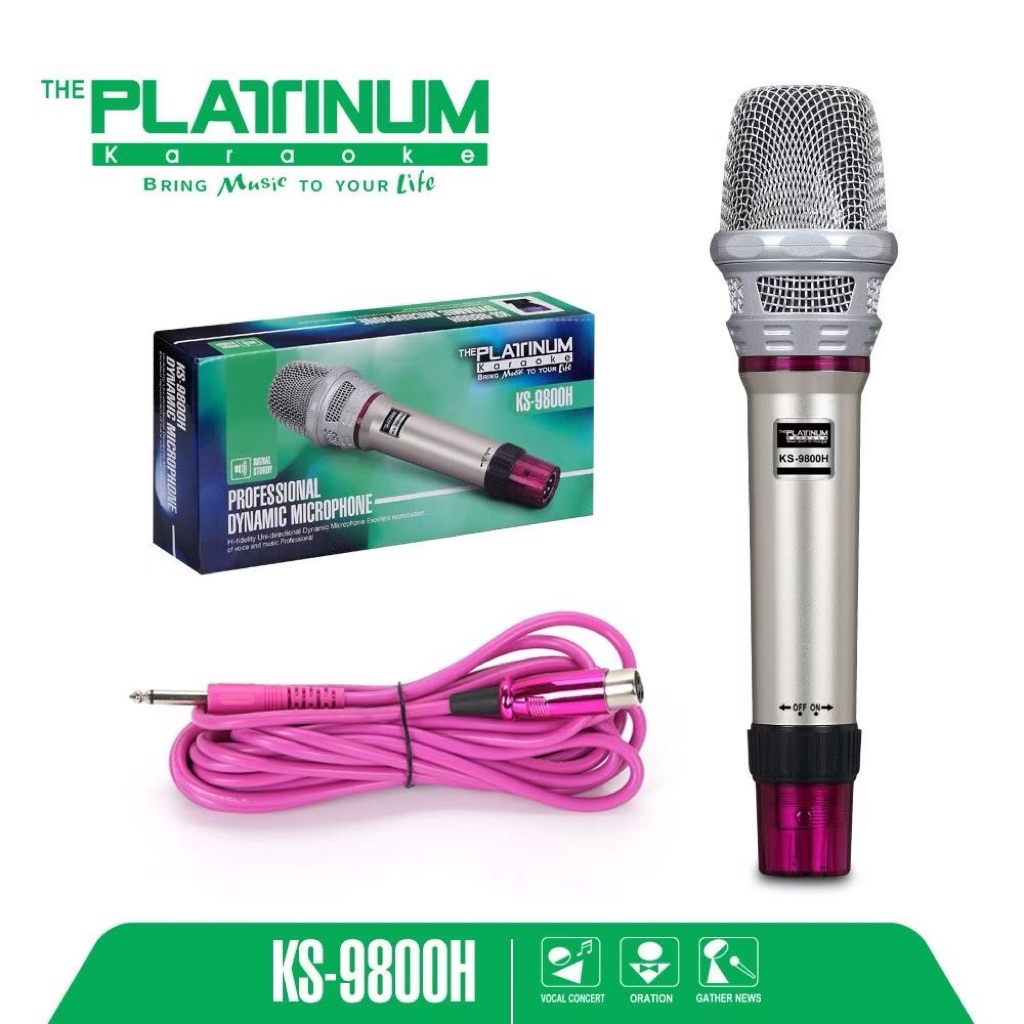 Platinum KS-9800H Wired Dynamic Audio Vocal Microphone Professional ...