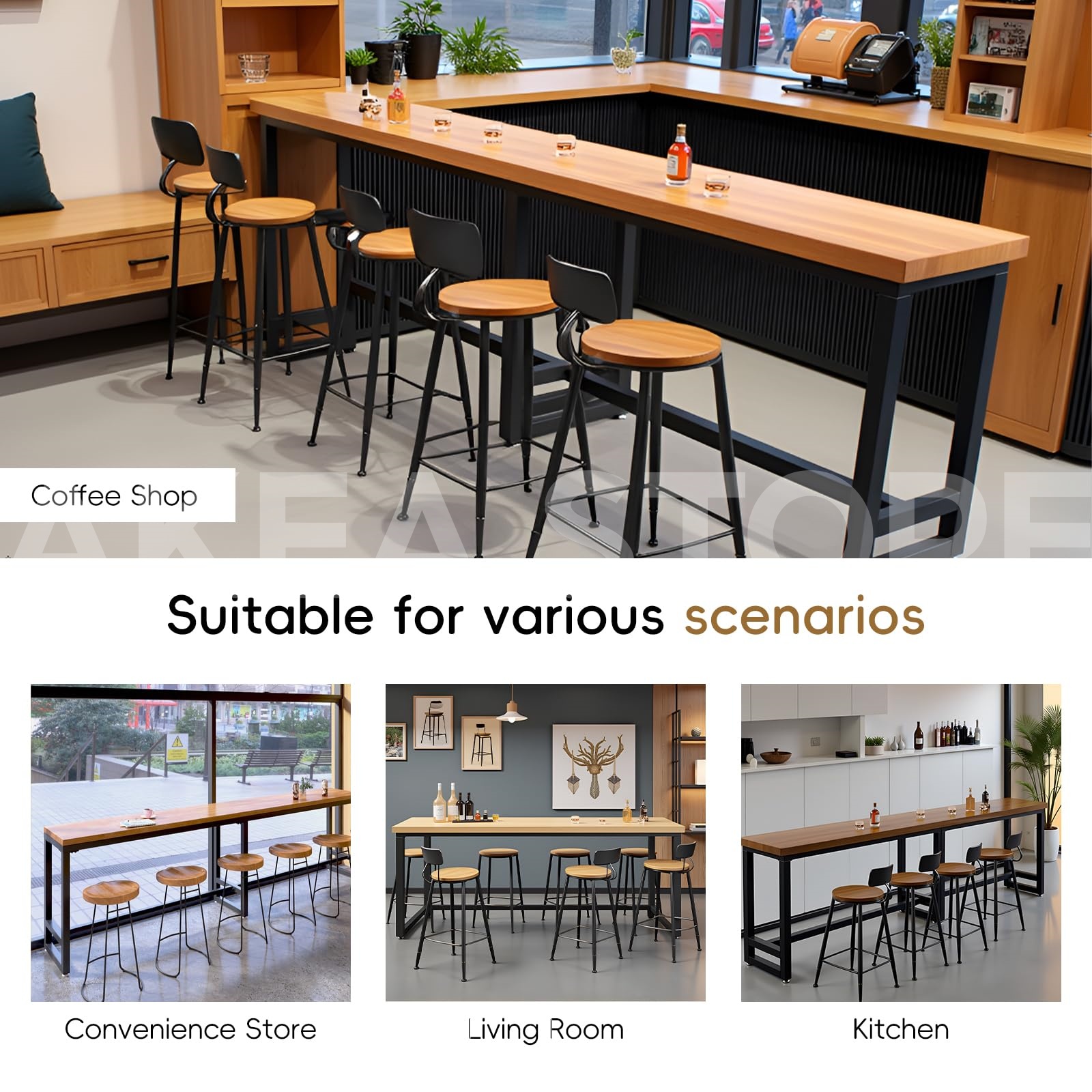 160/180cm Bar Table With Chair Family Living Room High Foot Table Long ...