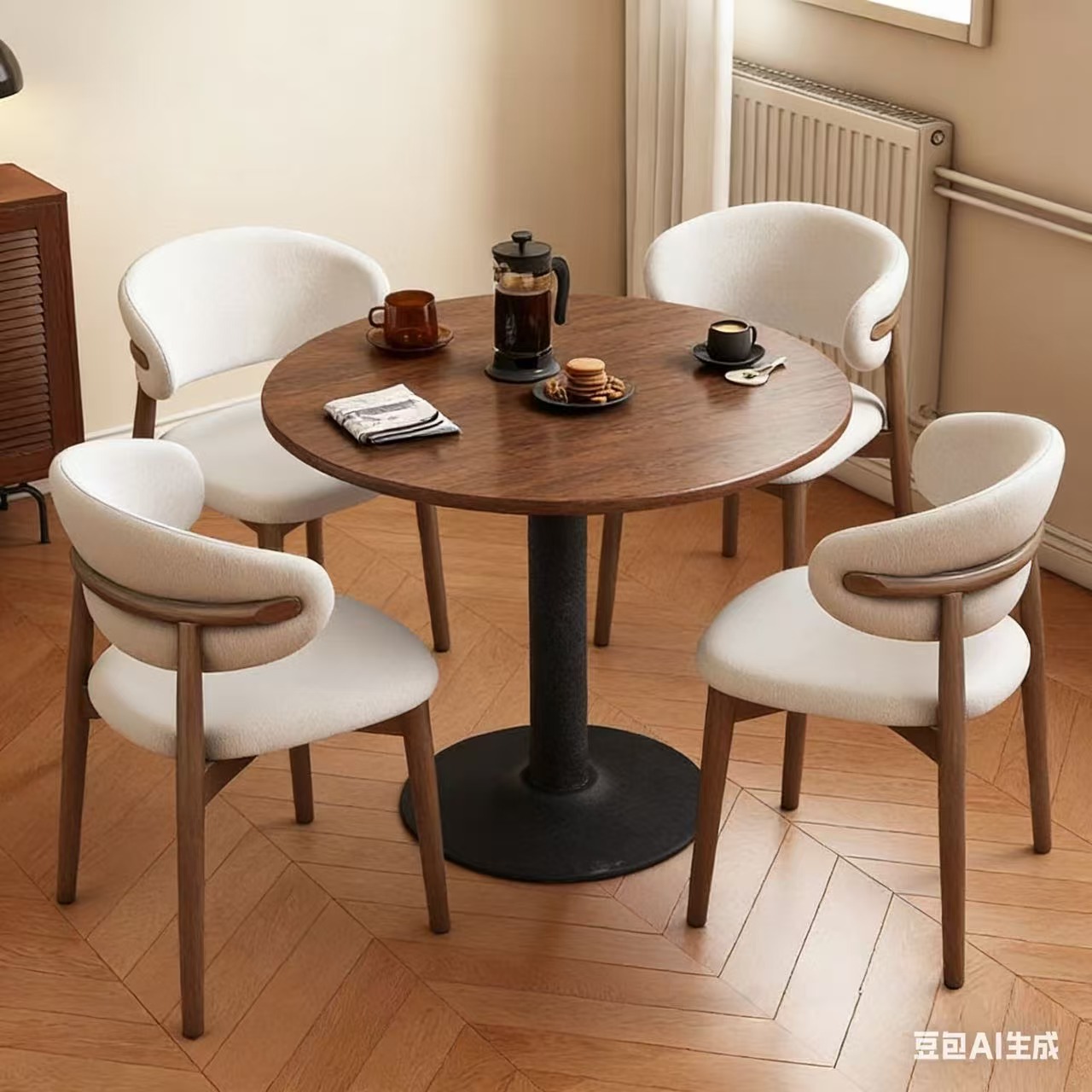 Solid Wood Coffee Table Set Dining Table Set Walnut Table Round Table ...