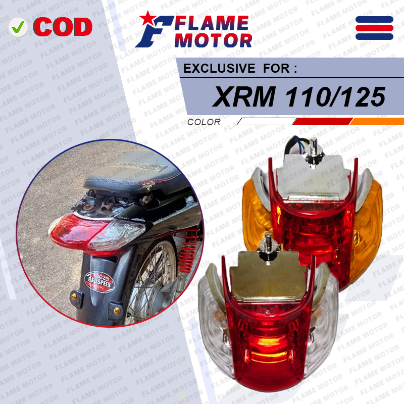 Honda XRM 110/125 Red White Yellow Tail Light Assembly w/ Bulb by ...