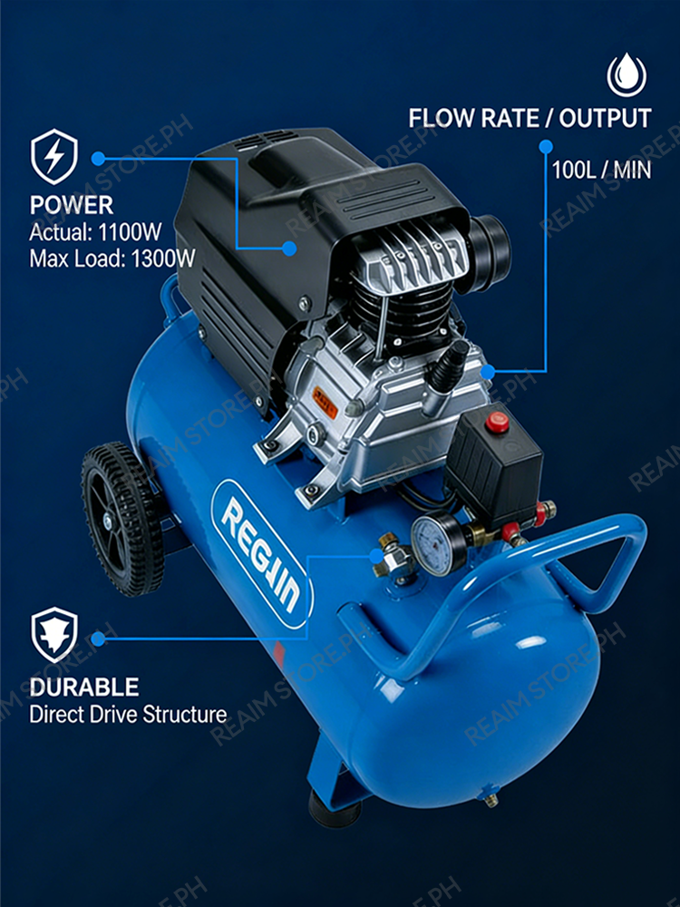 REAIM Air Compressor Heavy Duty 1800W Silent DIRECT COUPLING Air Pump ...