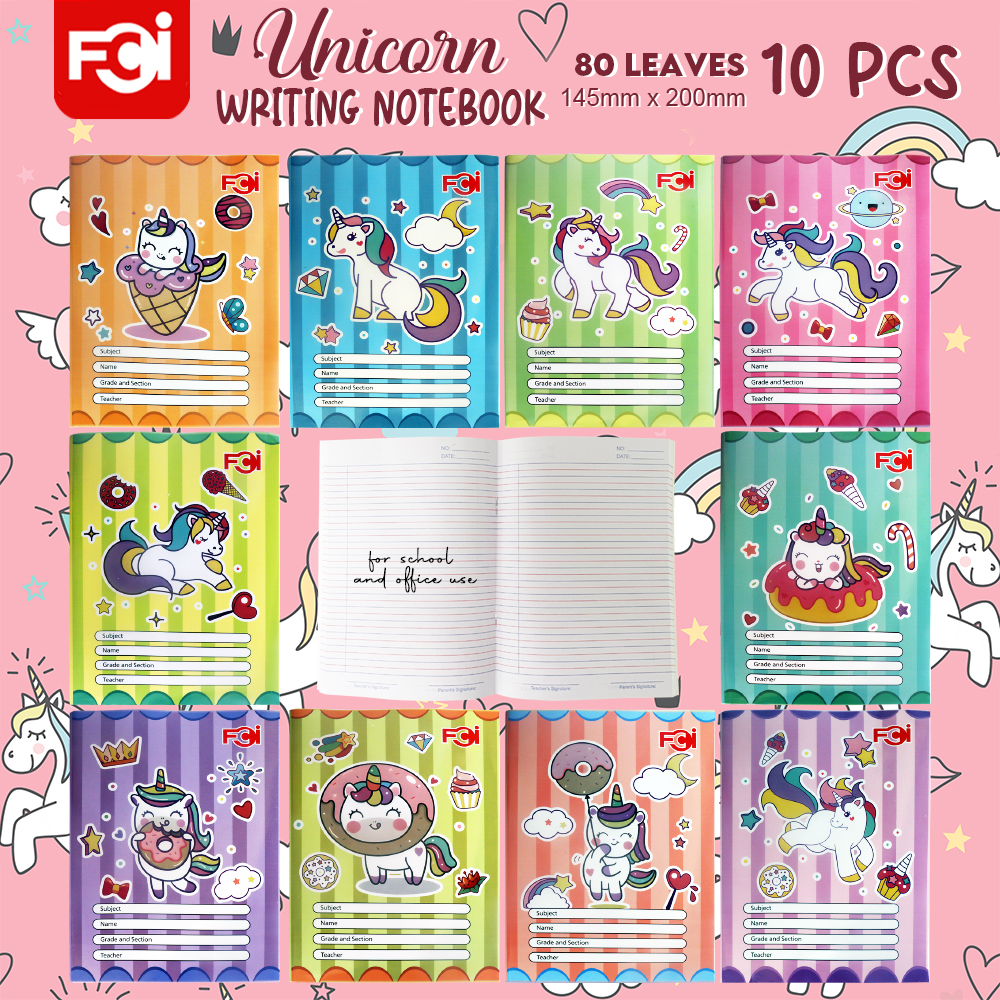 FCI Writing Notebook, New Assorted School Supplies10pcsx80s Design for ...