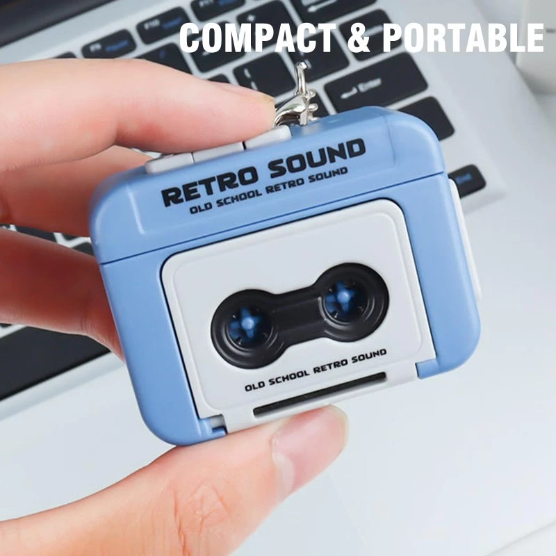 NEW Cute Retro Tape Recorder Keychain Mini Recorder Toy with Sound ...